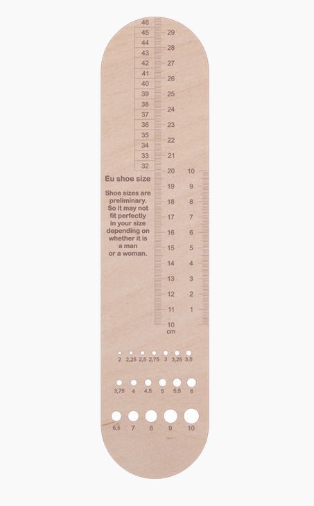 Sock Ruler and Needle Gauge