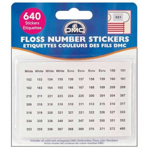 DMC Floss Number Stickers